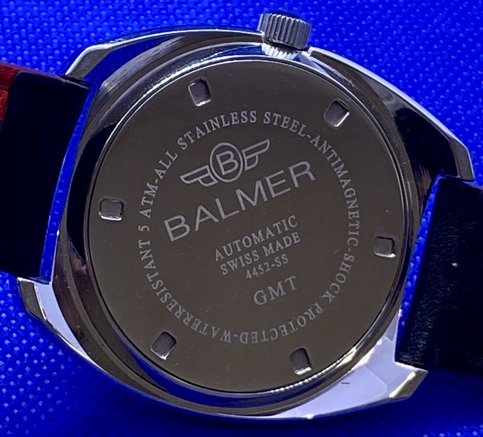 Balmer GMT Automatic Blue Dial 4452-SS Swiss Men | eBay