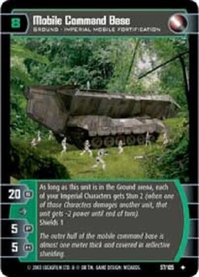 STAR WARS TCG WOTC BATTLE YAVIN MOBILE COMMAND BASE 57/105 FOIL M/GEM ...