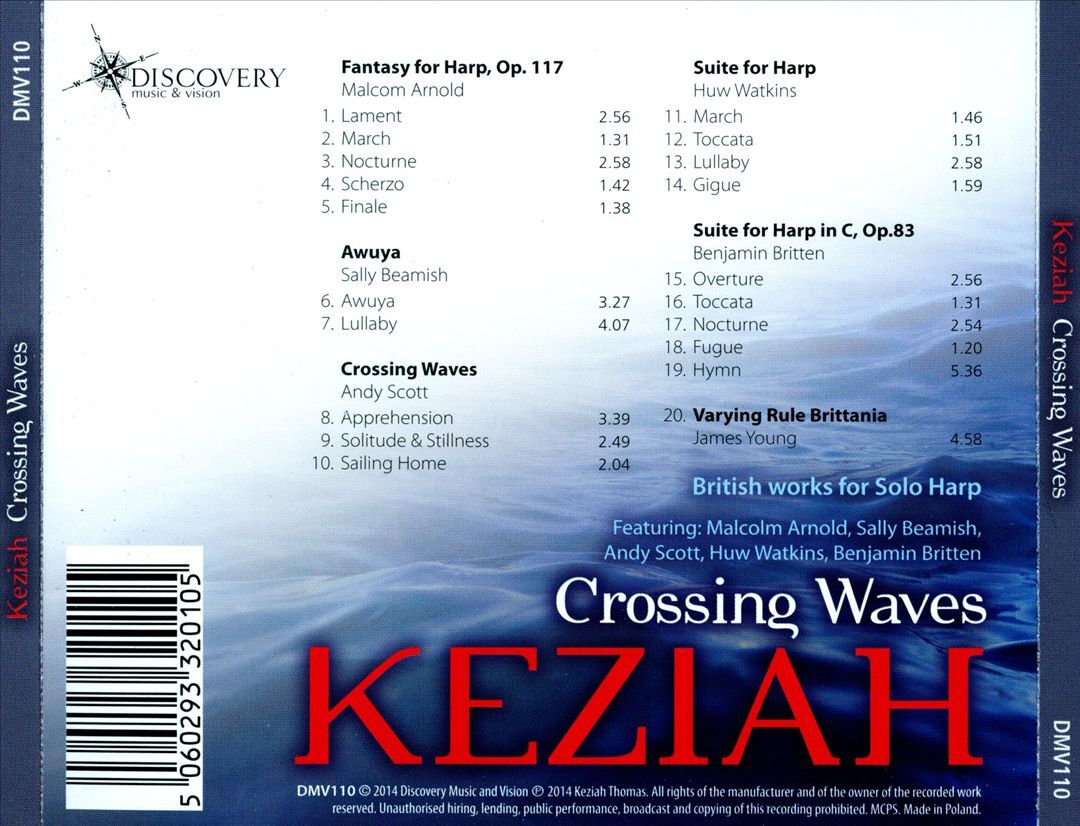 KEZIAH THOMAS CROSSING WAVES: BRITISH WORKS FOR SOLO HARP NEW CD 5060293320105 | eBay