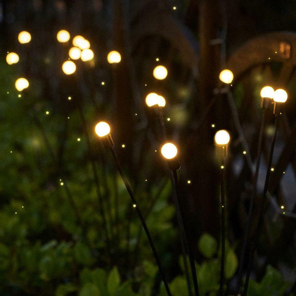 2X/4X Solar LED Light Outdoor Landscape Firework Firefly Gard Light ...