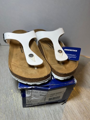 New! Birkenstock Gizeh White Sandal 745531 Women Sz 6 M Sz 4 ...