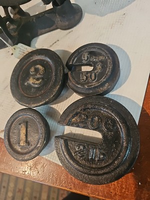 Vintage Weights Cast Iron Round Weights Farm Primitive Decor Various | eBay