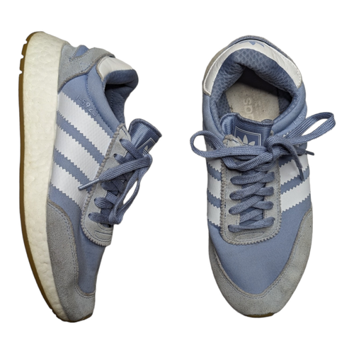 Adidas Women's Iniki Sky Blue White Striped Low Top Lace Up Running ...