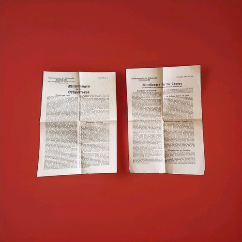 WW2 German Propaganda Papers 1942 Communique To The Troops Nazi SS 2 PC ...