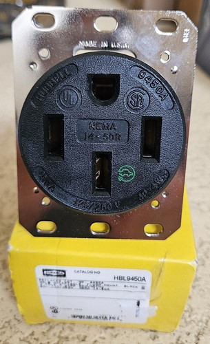 Hubbell HBL9450A Straight Blade Device Receptacle, RTP, Industrial ...