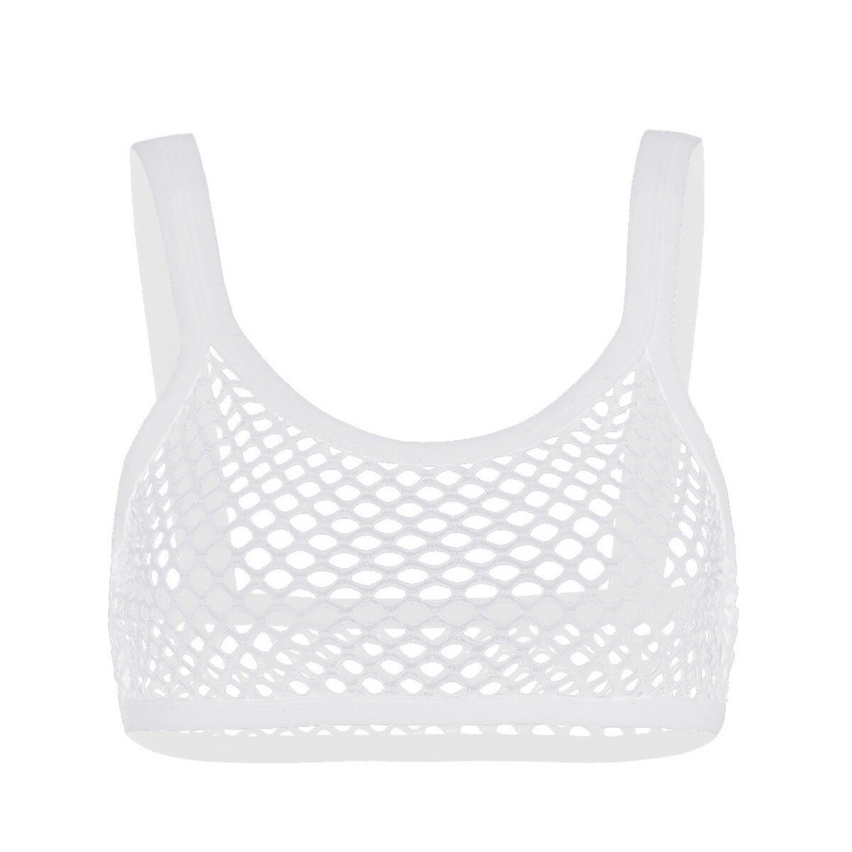 Women Exotic See-through Mesh Fishnet Bralette Bra Cami Lingerie Crop ...
