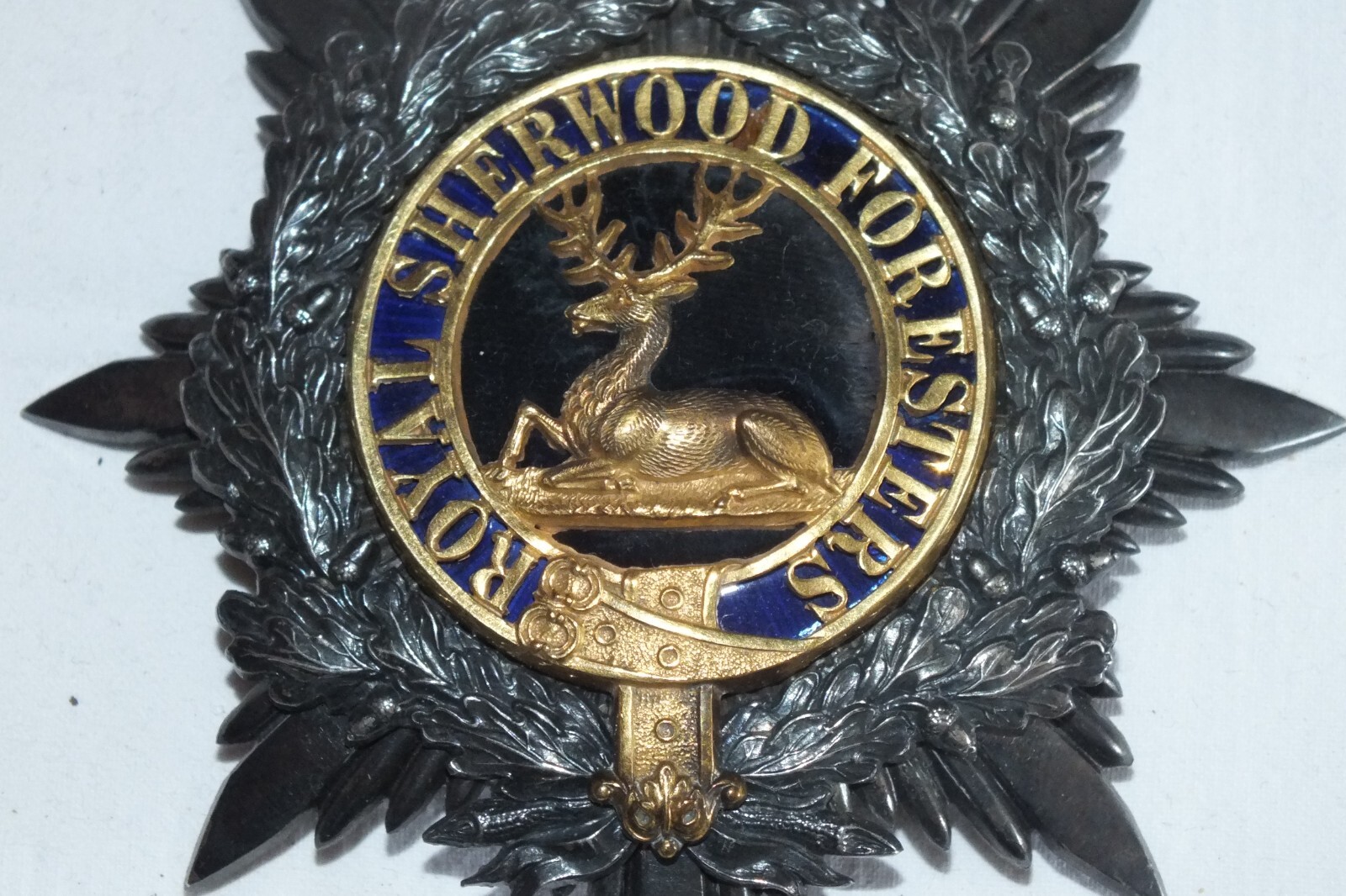 ROYAL SHERWOOD FORESTERS MILITIA HOME SERVICE CLOTH HELMET PLATE ...