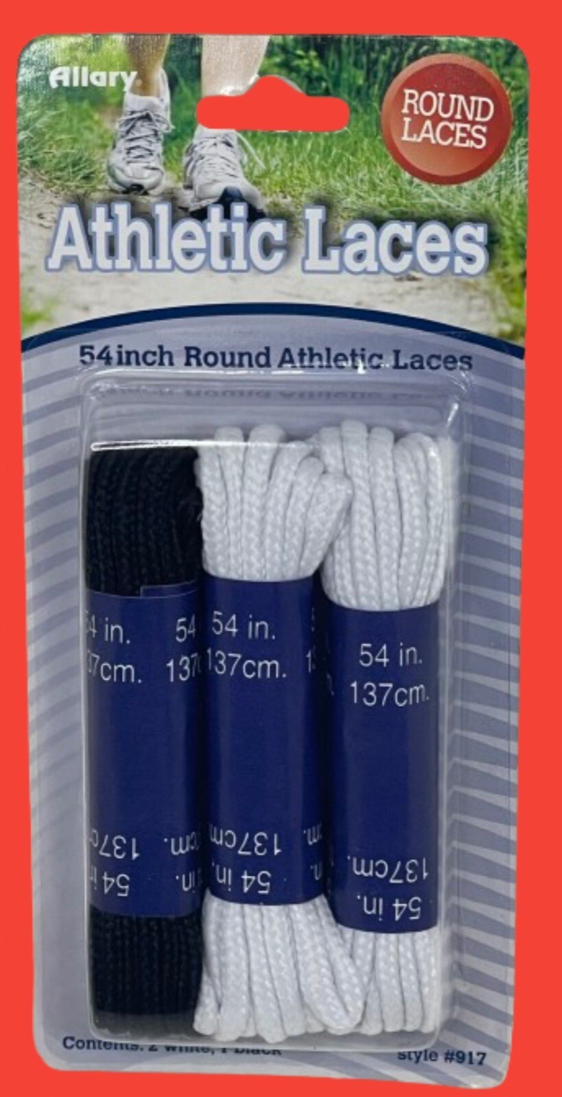 Athletic Laces, 54 Inch Round Athletic Shoe Laces - 1 black/ 2 white ...