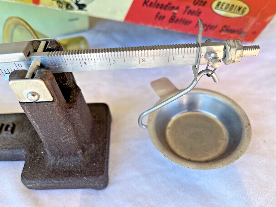Vintage Redding Powder Scale w/ Original Box & a funnel - works ...