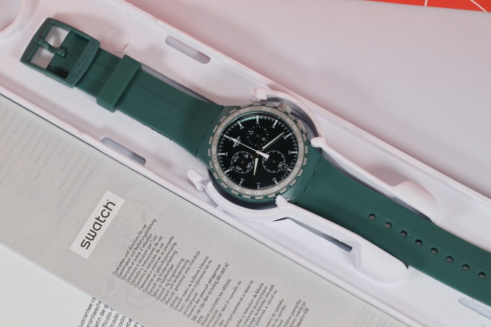 SWATCH SWISS MADE RACING ROAR MEN'S CHRONOGRAPH WATCH FOREST GREEN ...