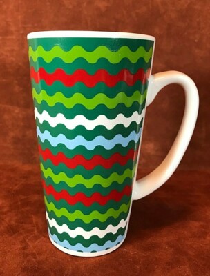 DesignPac Christmas Coffee Mug Tall Winter Holiday Colors Waves Mug Cup ...