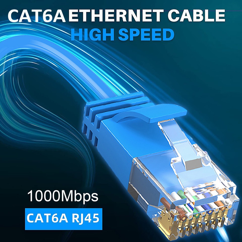 Long Cat6A Ethernet Shielded(STP) 10GB Fastest Network Cable - 25FT ...