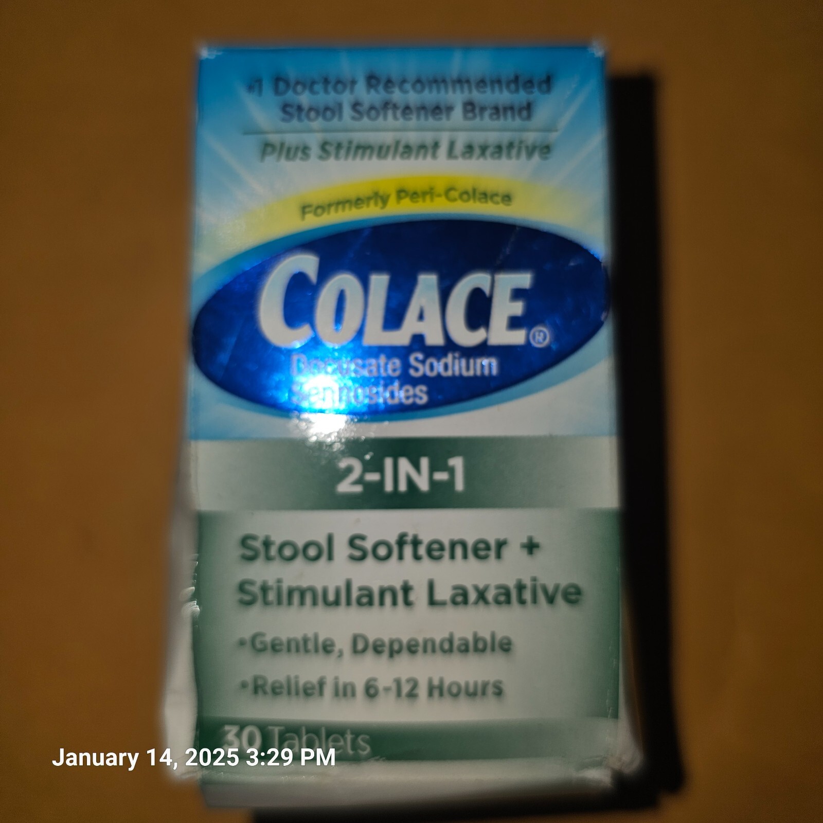 Colace 2-in-1 Stool Softener Stimulant Laxative Tablet - 30 Tablets for ...