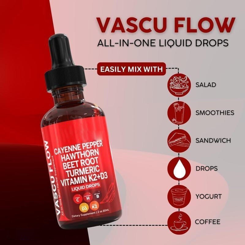 3PACK Nutra Vascu Flow Cayenne Pepper Liquid Drops Hawthorn Root ...
