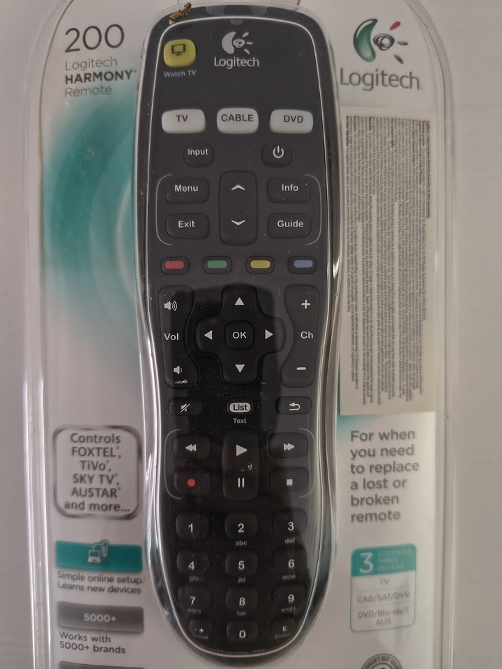 Logitech Harmony 200 Universal Remote Control - NEW SEALED - FREE ...