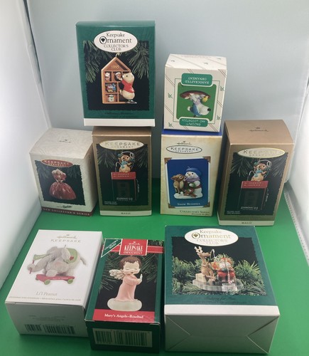 Lot Of 9 Hallmark Keepsake Ornaments Vintage Santas Christmas Tree New ...