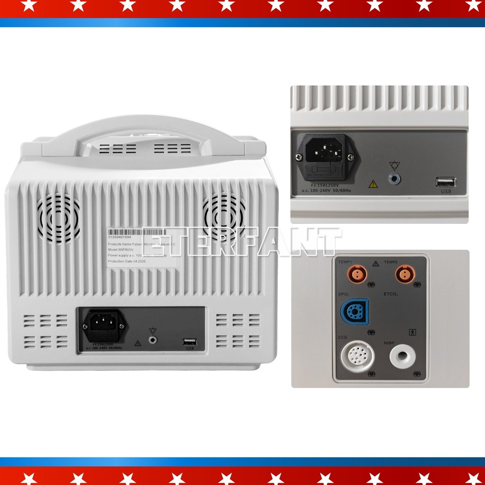 Medical 12" Patient Monitor 6 Parameters/Adjustable Mobile Trolley for ...