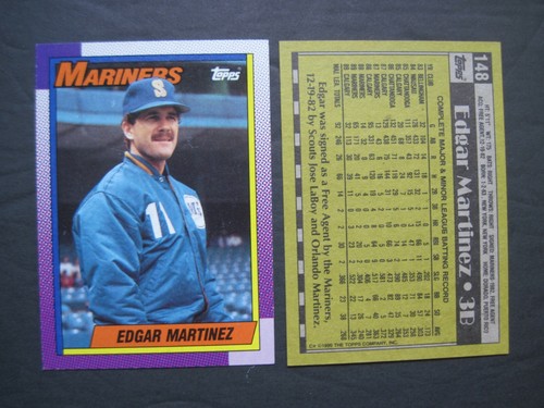 EDGAR MARTINEZ ROOKIE CARDS 1990 Topps #148 24 Count Seattle Mariners ...