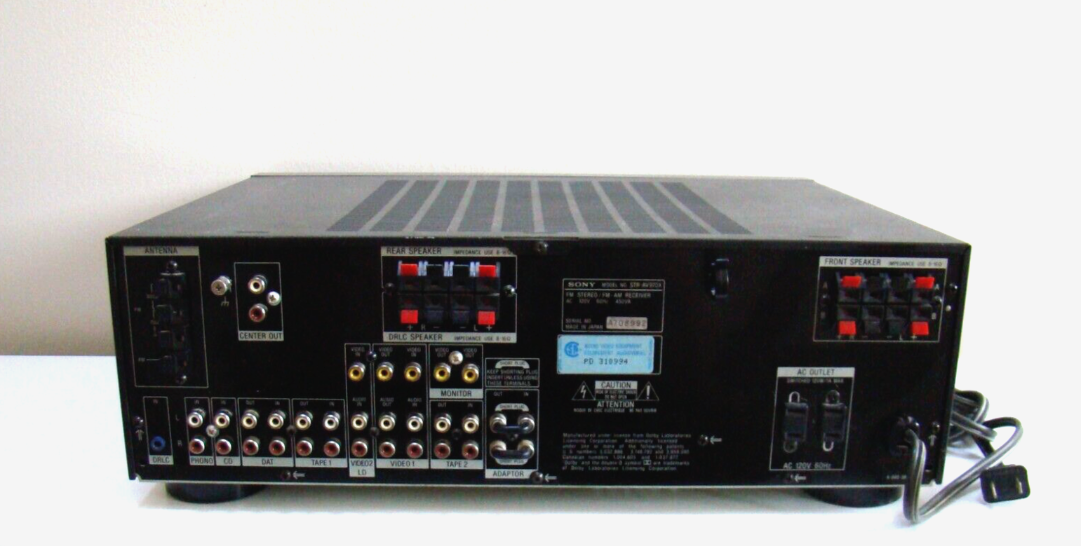 SONY STR-AV970X FM Stereo / FM-AM Receiver Dolby Audio Video Control ...