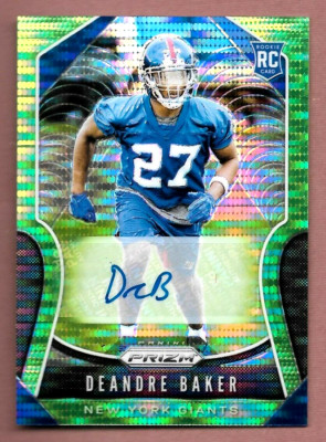 DEANDRE BAKER 2019 PANINI PRIZM GREEN ROOKIE RC AUTOGRAPH AUTO # 314 ...