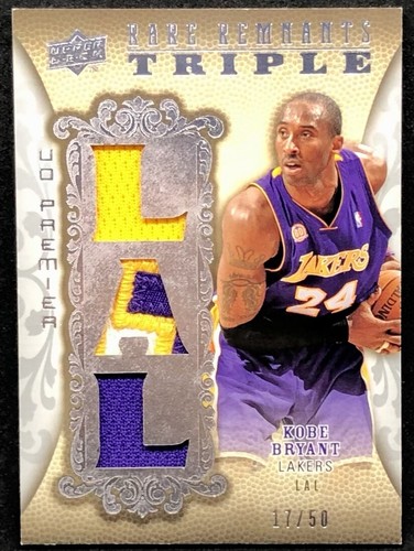 KOBE BRYANT 08-09 Upper Deck UD Premier TRIPLE LOGO PATCH / JERSEY ...