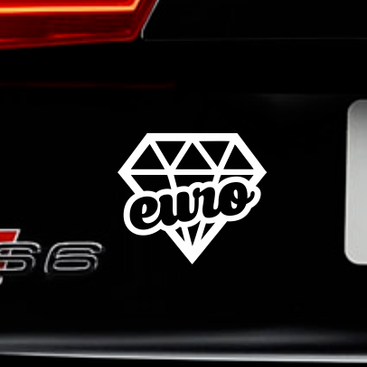 Euro Diamond Bumper Sticker Vinyl Car Decal Dope Sticker Bomb Fits BMW ...