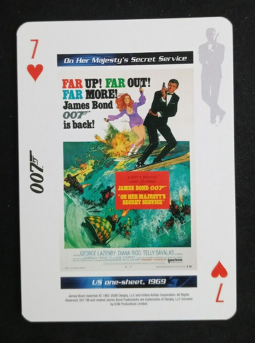 James Bond 007 Movie Poster Playing Card 7 Hearts | eBay