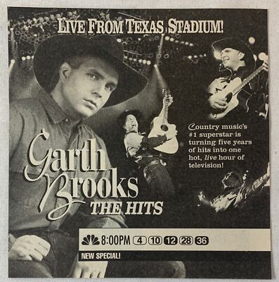 1995 NBC tv special ad ~ GARTH BROOKS - THE HITS Live From Texas ...