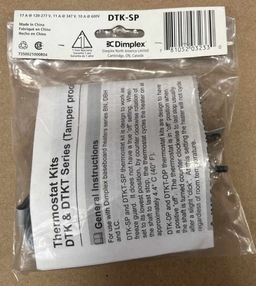Dimplex DTK Thermostat Kit for Linear Convector Baseboards DTK-SP | eBay