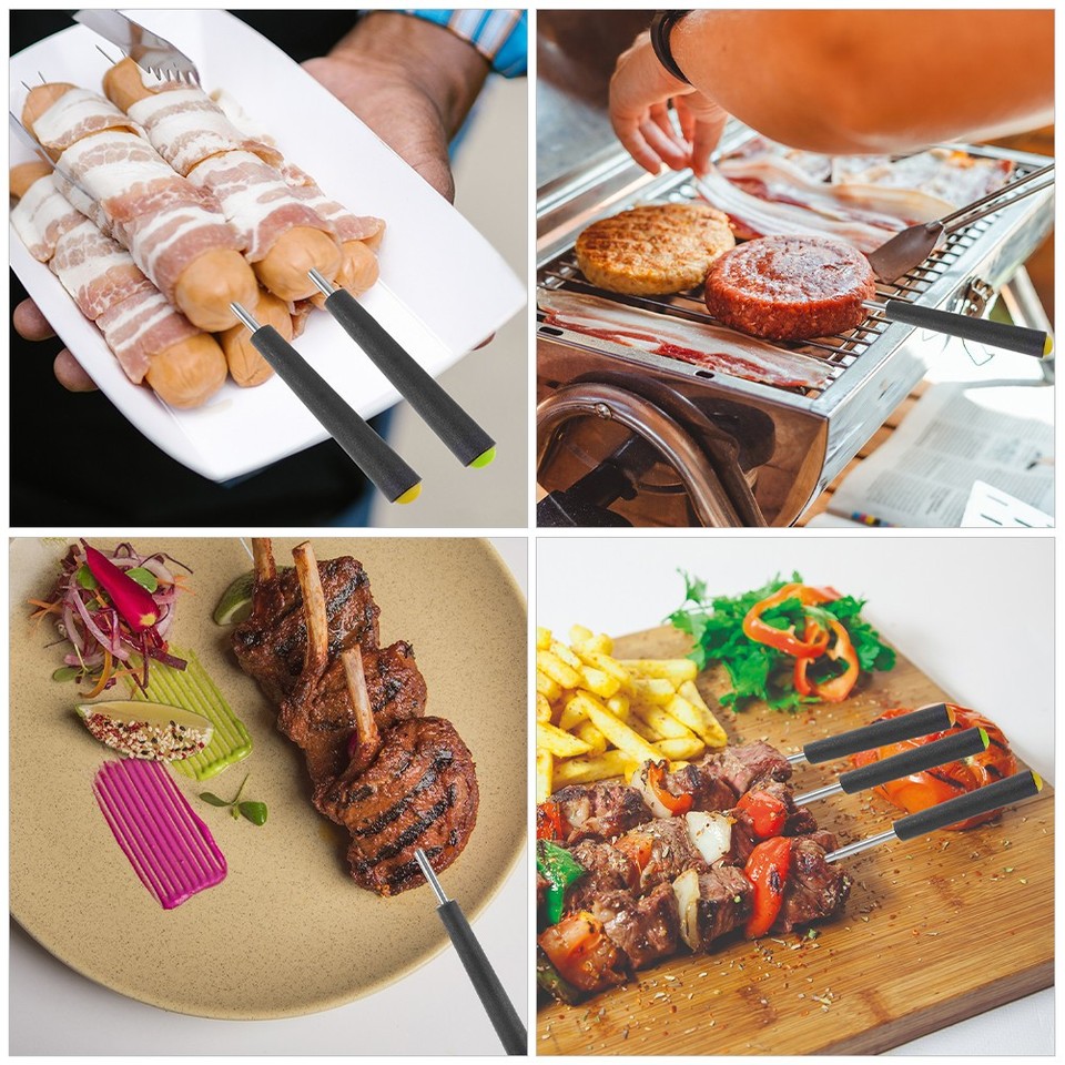 12 Pcs Long Fork Retractable Fire Pit Stick Dessert Fondue Bbq Grill ...