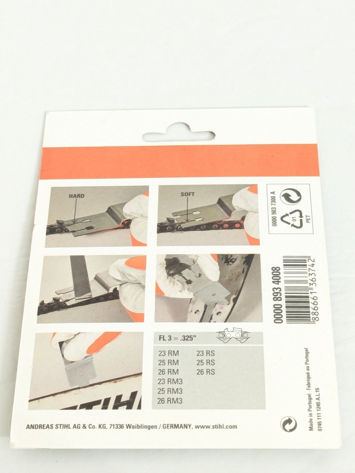 Geniune STIHL 0000 893 4008 Progressive Depth Gauge Tool for .325 Chain ...