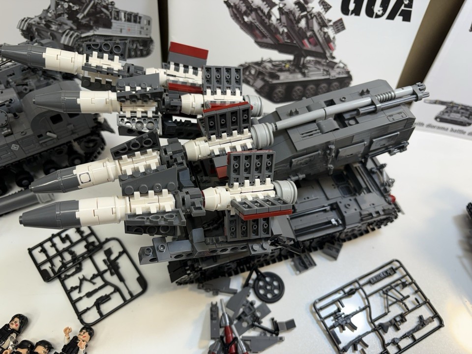 Three Grey Modern Tanks Missile Launcher- Toy Building Block Model Sets ...