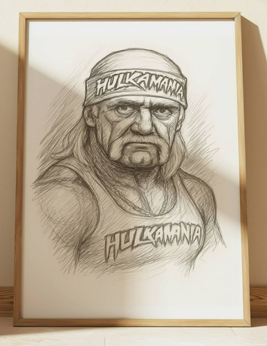 HULK HOGAN WWE WRESTLING DRAWING PRINT PORTRAIT SKETCH 8" x 10" | eBay
