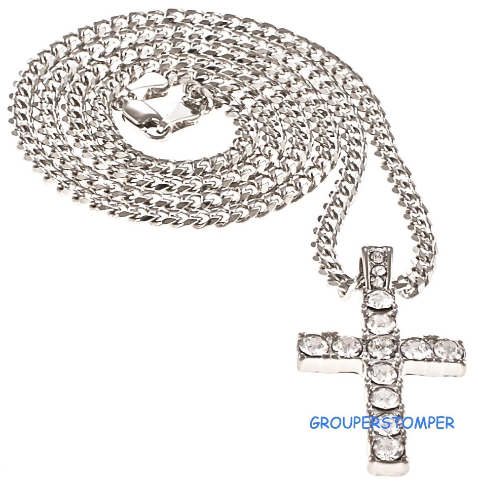 Cross And Angel Religous Necklace With 24 And 30 Inch Box Link Chain | eBay