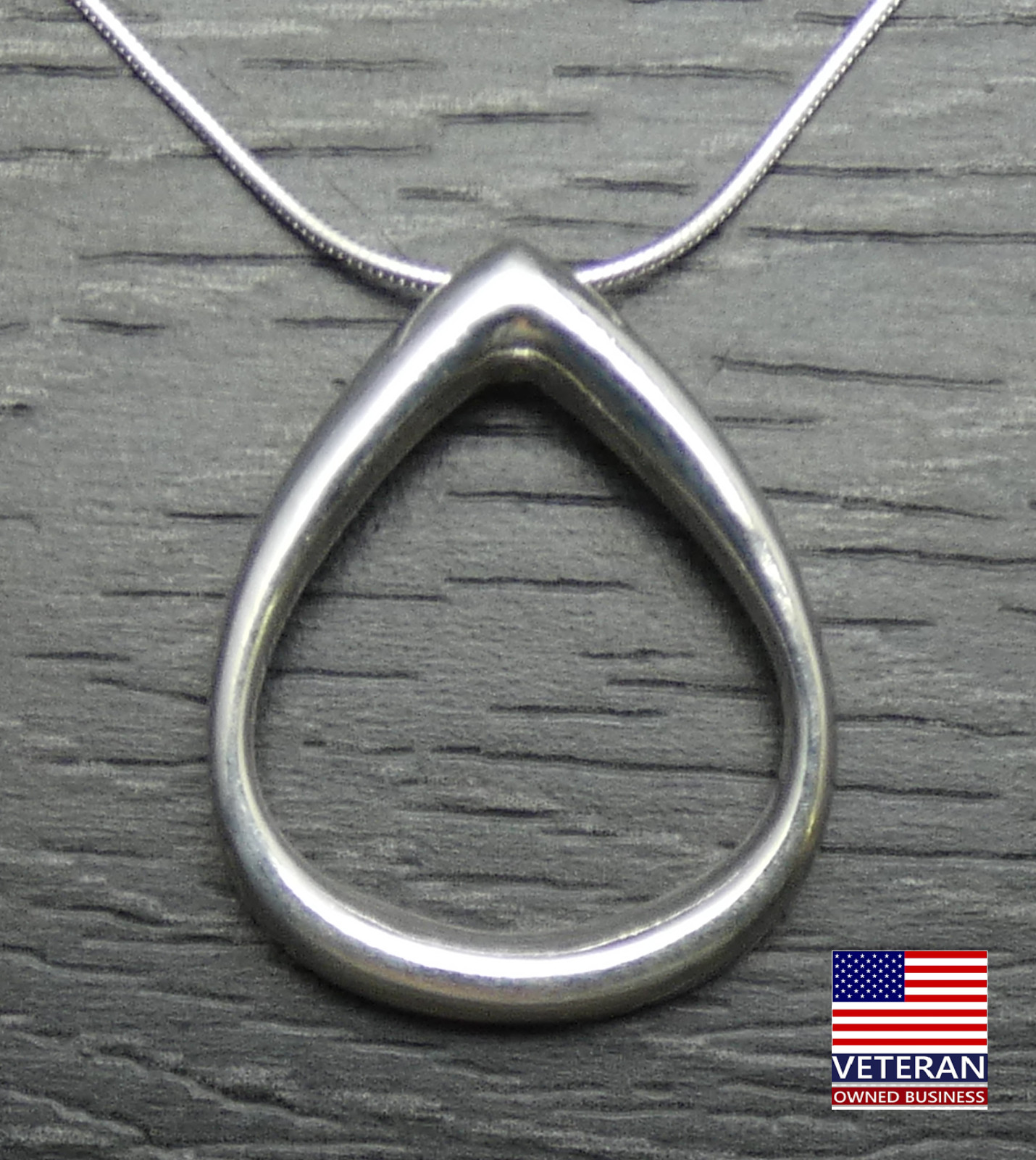 Sterling Silver Simple Teardrop Larger Pendant Snake … - Gem