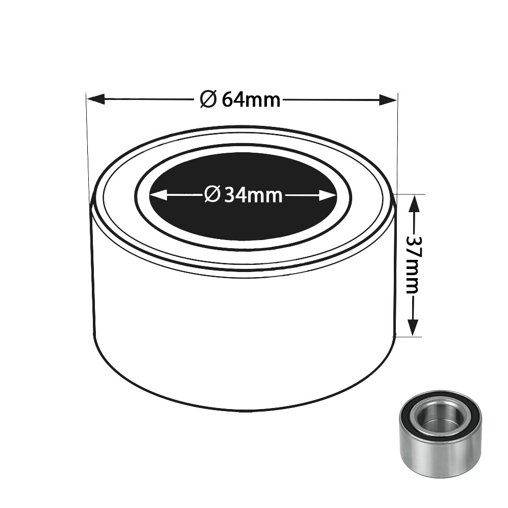2x Kompaktlager Radlager Satz 34/64x37mm / 3464 / 34x64x37mm / 540466 ...