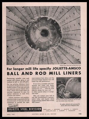 1957 Joliette Steel Montreal Canada AMSCO Ball & Rod Mill Liners Photo ...