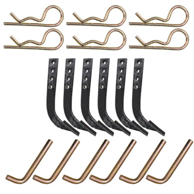 Lot of 6 Box Blade Shanks Pins & Clips 4 Hole 18" Long Heat Treated ...