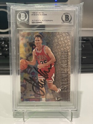 1996-97 Fleer Metal STEVE KERR Bulls Autograph Signed Card (BAS ...