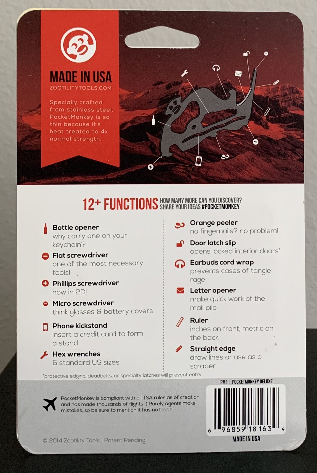 Zootility Stainless Steel 12 in 1 Pocket Monkey Wallet EDC Multi Tool ...