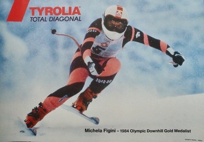 TYROLIA SKI TOTAL DIAGONAL MICHELA FIGINI vintage 1984 advertising ...