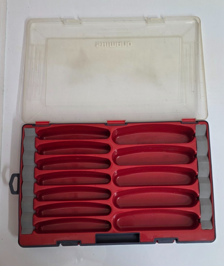 (2) Shimano Red Fishing Lure Storage Topwater Jerkbait Tackle Boxes Lot ...