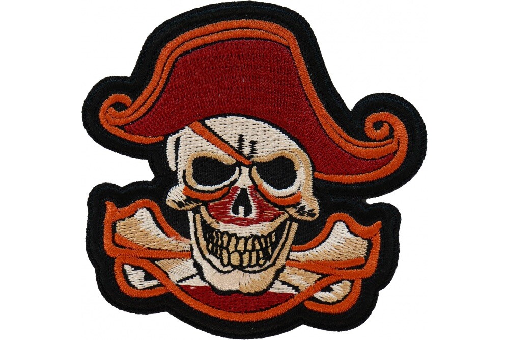 PIRATE SKULL EMBROIDERED IRON ON PATCH | eBay