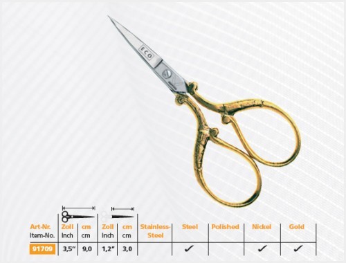 KRETZER ECO 110809 - EMBROIDERY SCISSORS - 3.5" / 9 cm | eBay