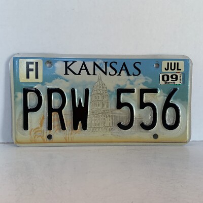 2009 Kansas License Plate PRW 556 Finney County FI Collector Man Cave ...