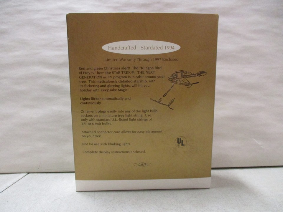 Hallmark Keepsake Ornament Star Trek the Next Generation Klingon Bird ...
