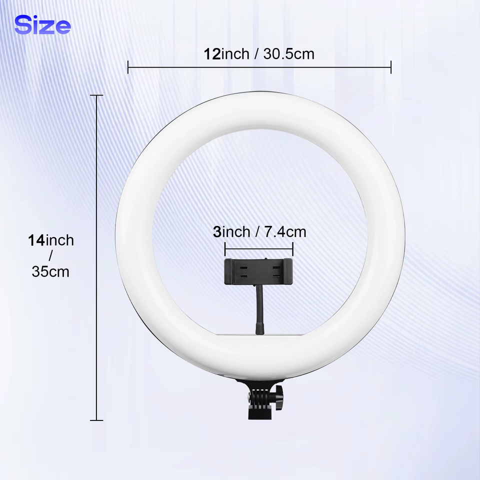 12" RGB Ring Light with Handle & 160Cm Tripod – 360° Rotatable Phone ...