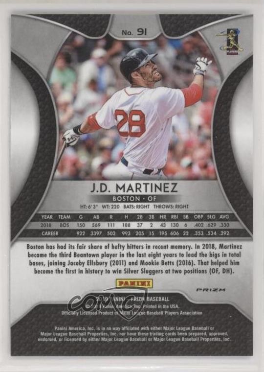 2019 Panini Prizm Red White & Blue Prizm JD Martinez #91 0z6 | eBay