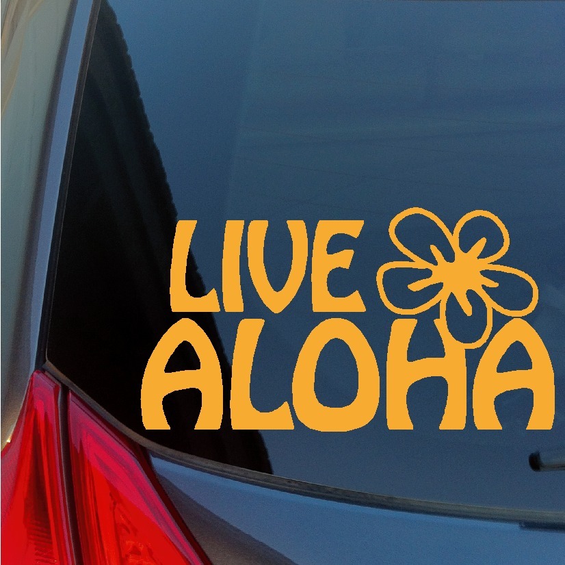Live Aloha vinyl sticker decal Hawaiian Islands Hawaii spirit of love ...