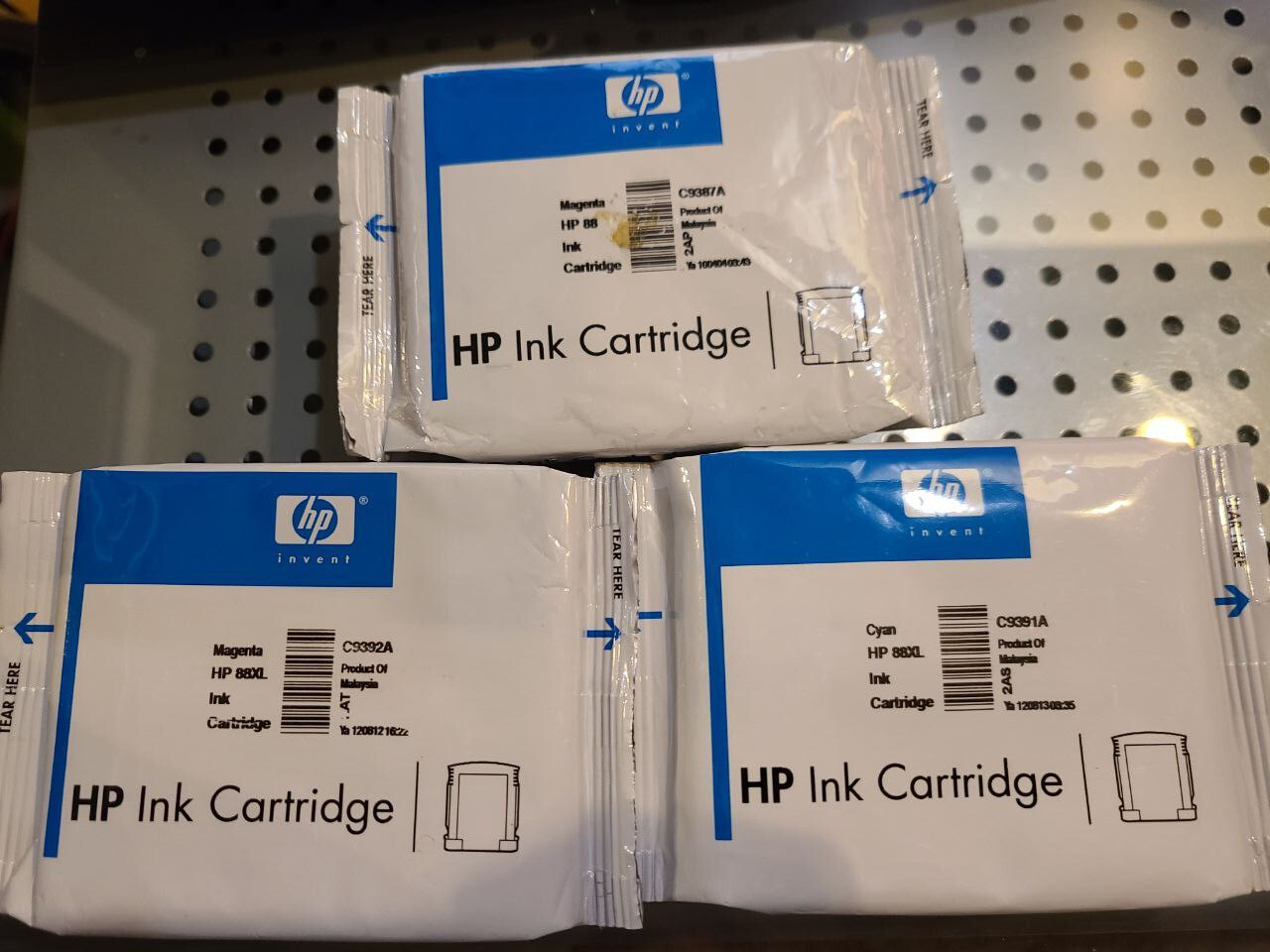 HP 88XL HP 88 Ink Cartridge C9391a c9392a C9387a Cyan MAgenta LOT of 3 ...